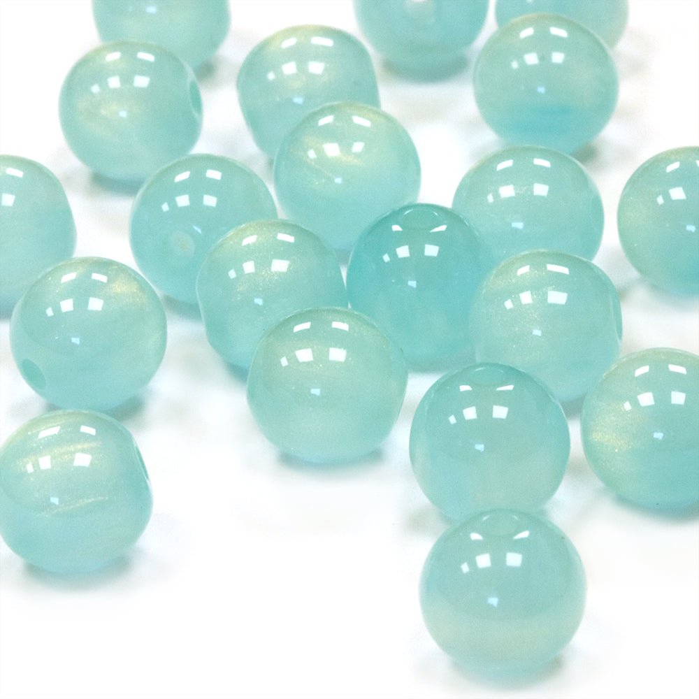 Gold Cat Eye Resin Blue 8mm - Pack of 20