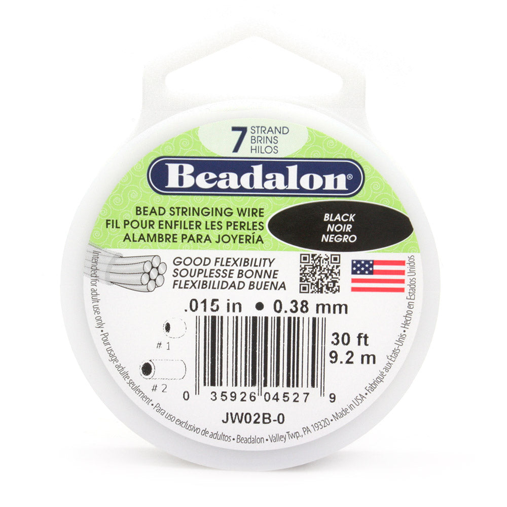 Beadalon Black Beading Wire 7 strand-Reel of 9m