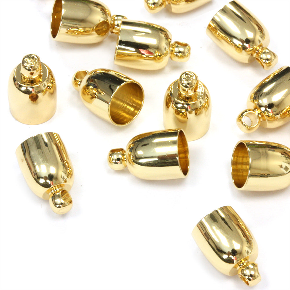 Cord End 6mm Gold Plated - Pack of 20