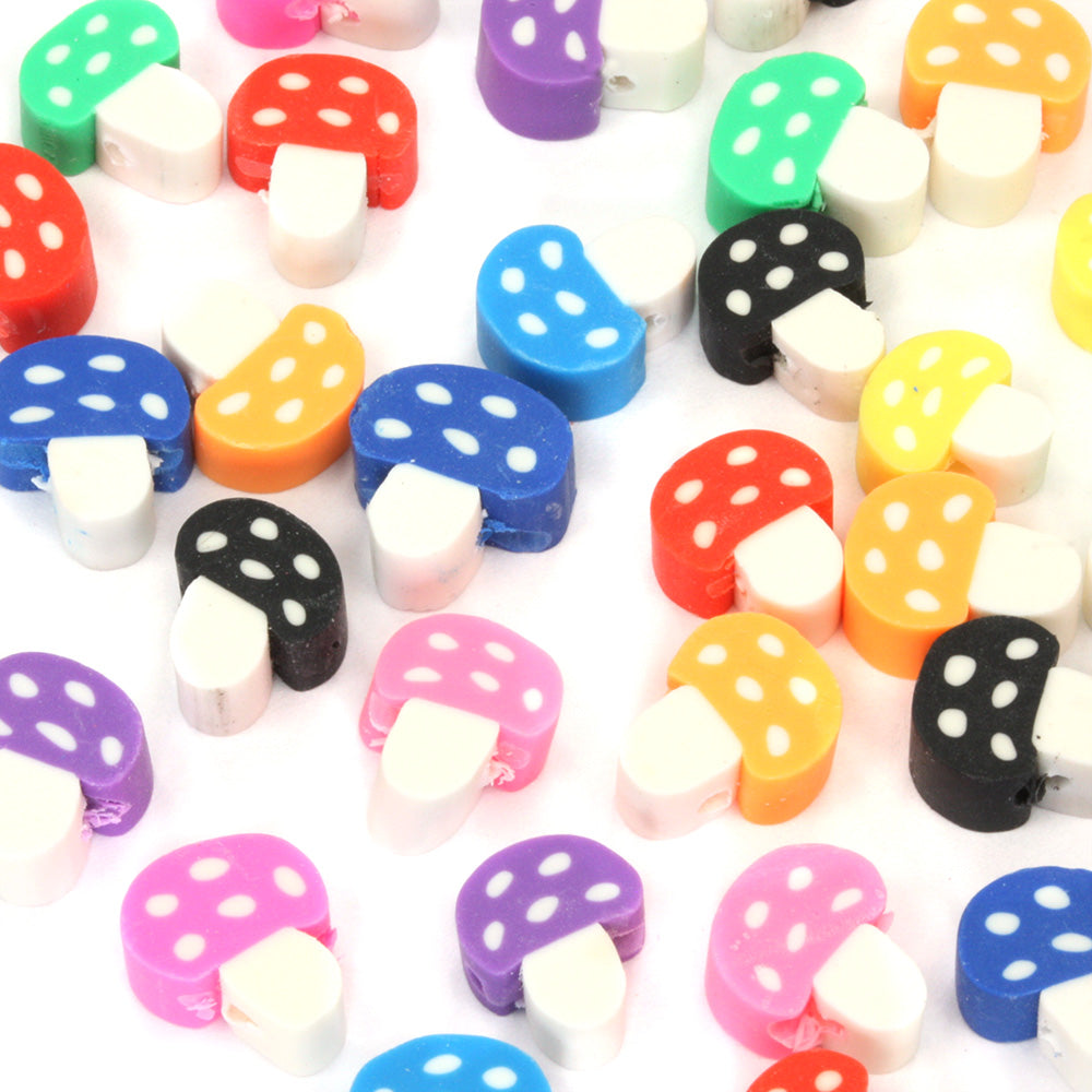 Polymer Clay Toadstool Mix 10mm - Pack of 50