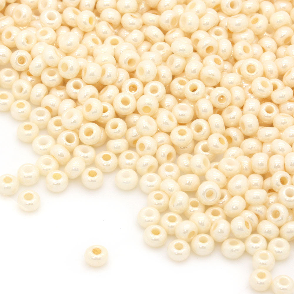 Pearlescent Czech Cream Glass Seed Beads 8/0 Bundle - 5 Packs of 20g